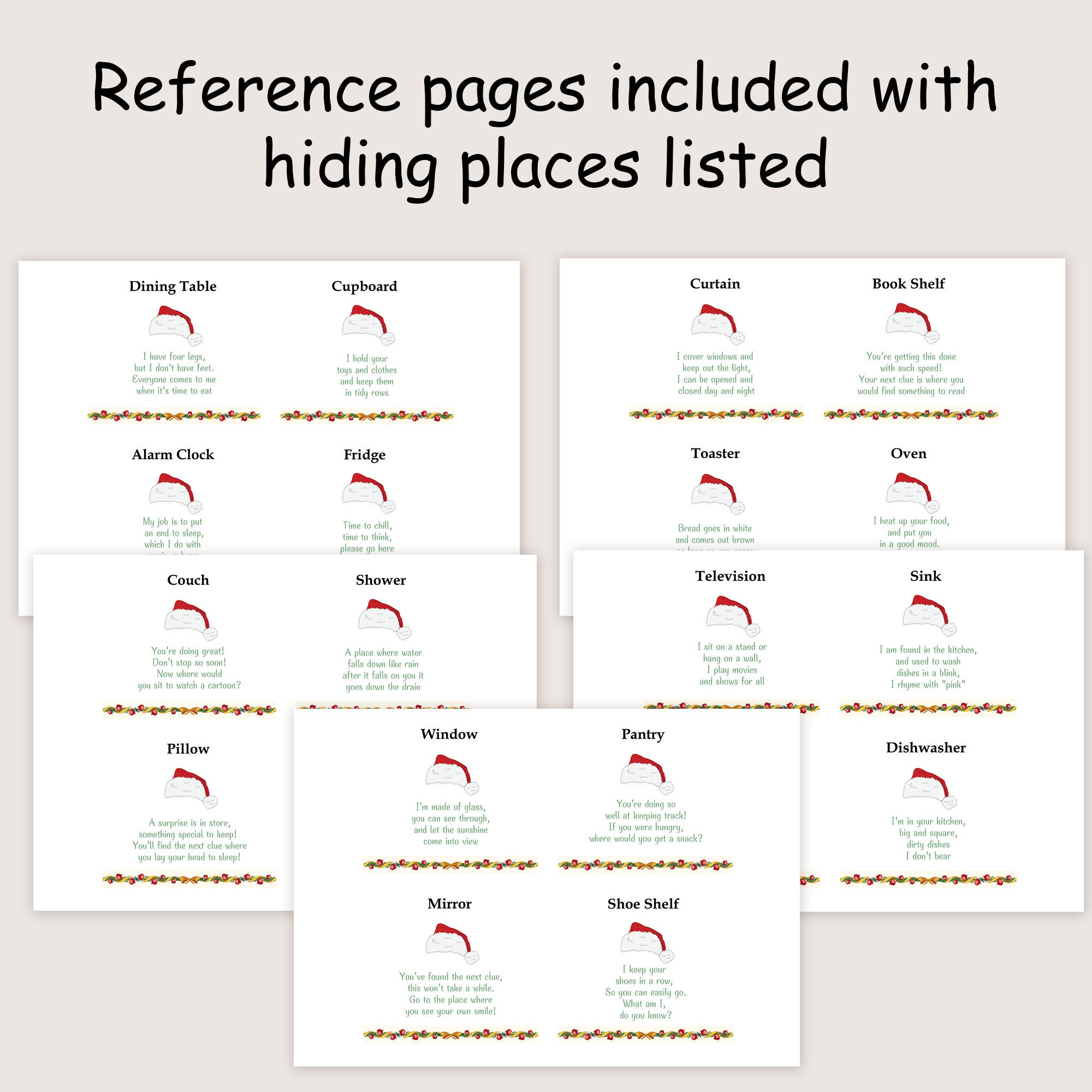 Christmas Scavenger Hunt for Kids Holiday Indoor Hunt Clues Treasure ...