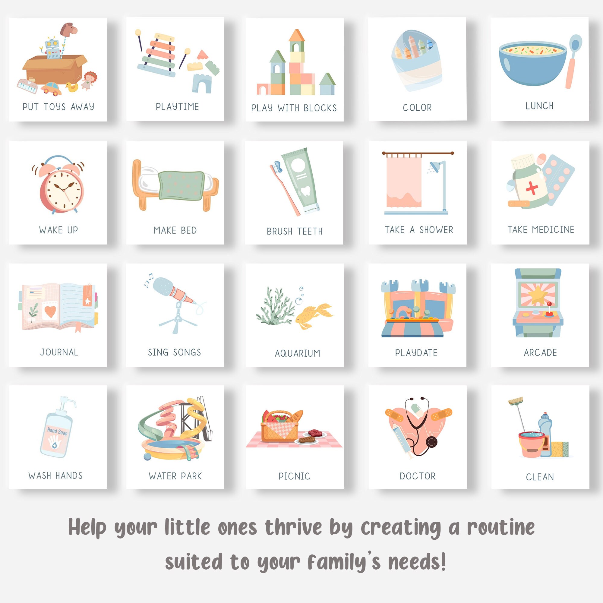 Tarjetas de rutina diaria editables Tabla de rutina para niños - Etsy ...