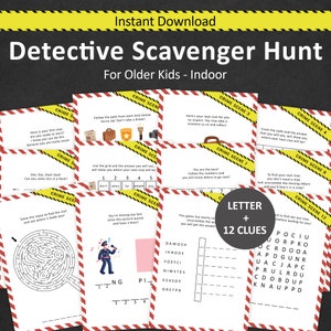 Detective Scavenger Hunt for Older Kids Spy Birthday Treasure Hunt ...