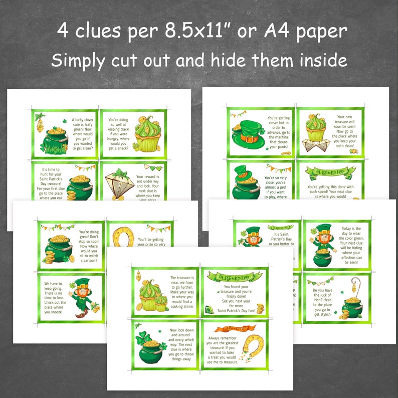 Leprechaun Treasure Hunt for Kids St Patricks Day Scavenger Hunt Indoor ...