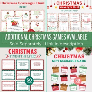 Christmas Scavenger Hunt for Kids Holiday Outdoor Treasure Hunt Clues ...