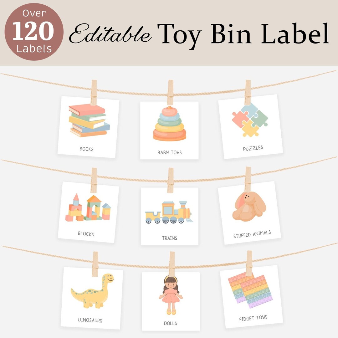 Toy Bin Labels Playroom Organization Trofast Label Toy Storage Box ...