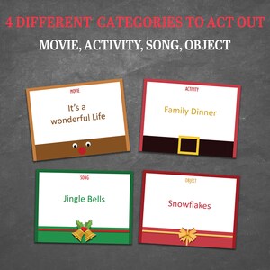 Christmas Charades Game Christmas Party Games Holiday Charades Cards ...