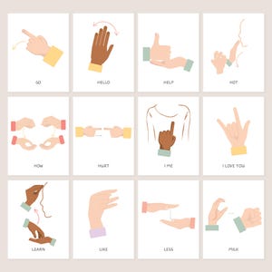 ASL Flashcard American Sign Language Special Education Nonverbal ...