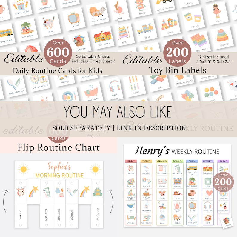 Editable Daily Routine Cards Toddler Routine Chart Daily Rhythm Visual ...