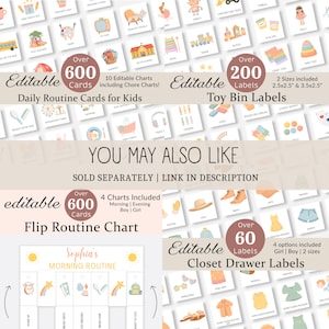 Weekly Routine Chart Kids Weekly Planner Cards Visual Calendar Toddler ...