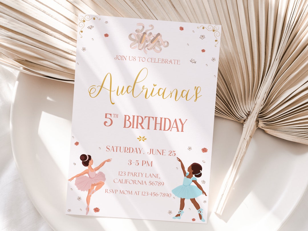 Ballerina Birthday Invitation Ballerina Party Ballet Birthday ...