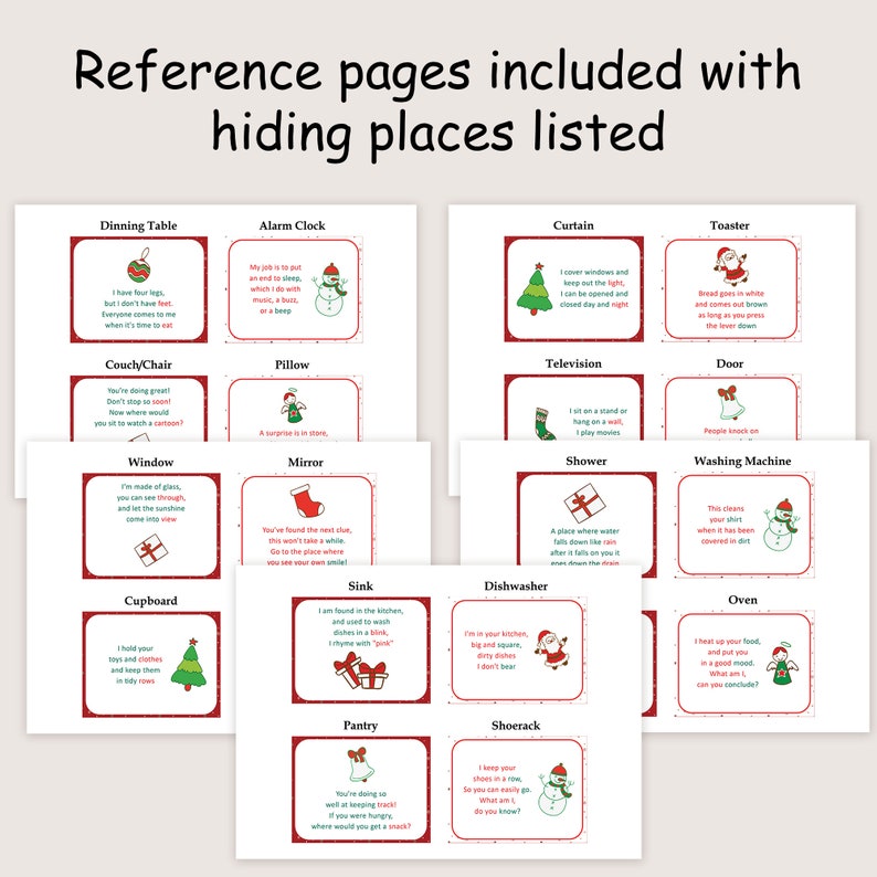 Christmas Scavenger Hunt for Kids Holiday Indoor Treasure Hunt Clues ...