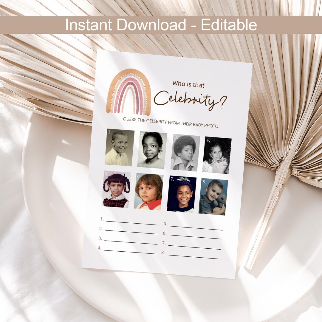 Guess the Celebrity Baby Photos Guess Baby Shower Game Who is That Baby ...