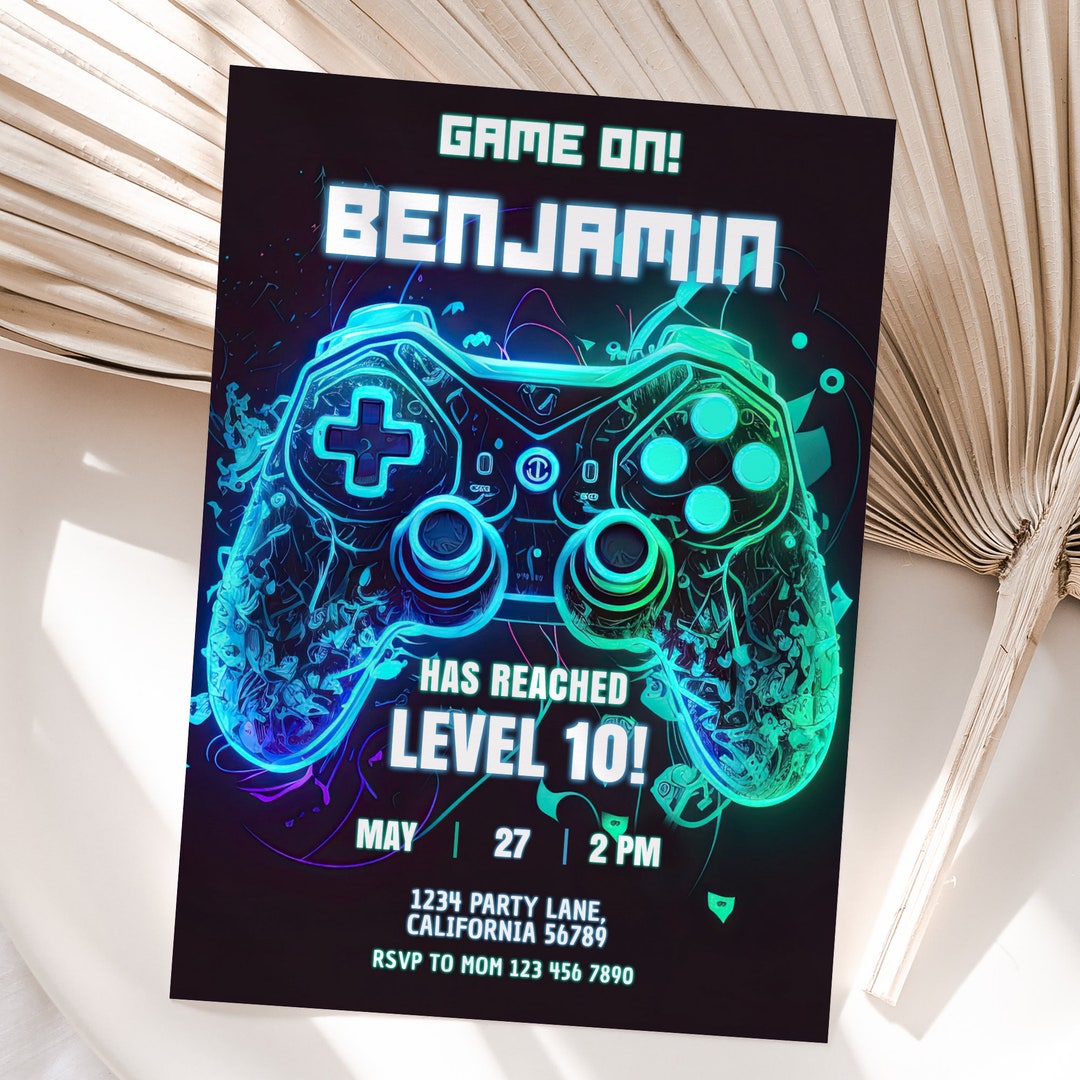 Video Game Birthday Invitation Arcade Birthday Invitation Gamer ...