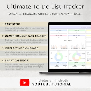To Do List Task Tracker Template Productivity Planner Spreadsheet Daily ...