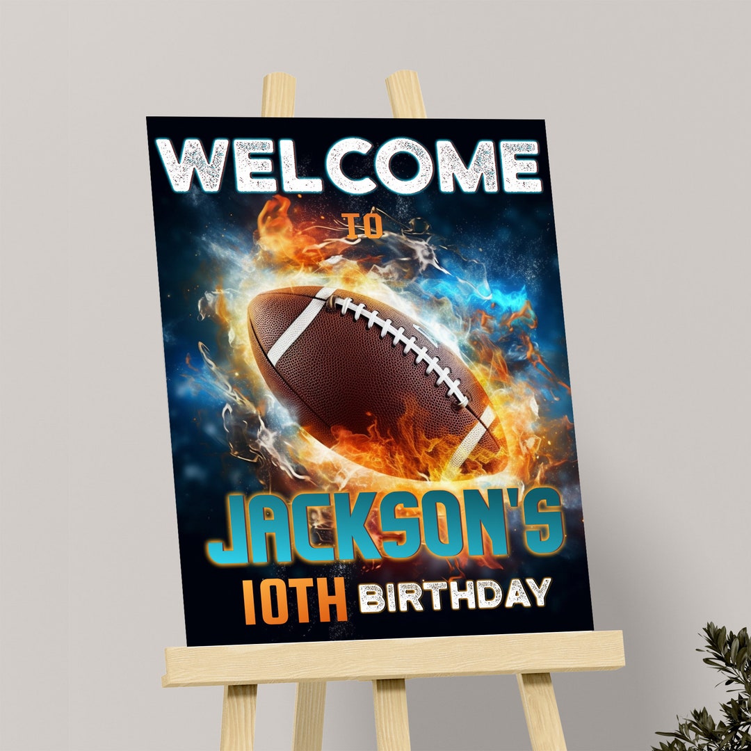 Football Welcome Sign Football Birthday Sign Football Welcome Poster ...