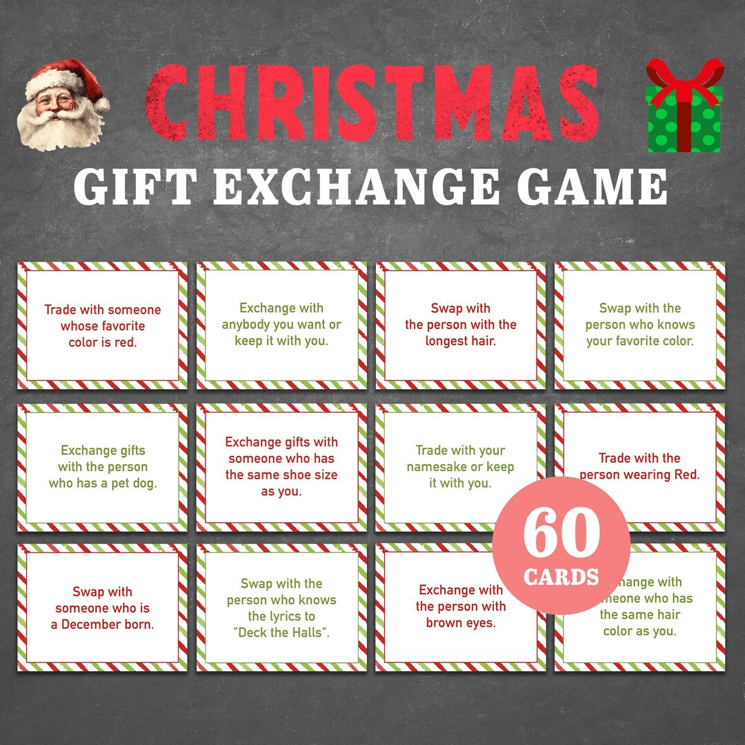 Christmas Gift Exchange Game Christmas Party Games White Elephant Gift ...