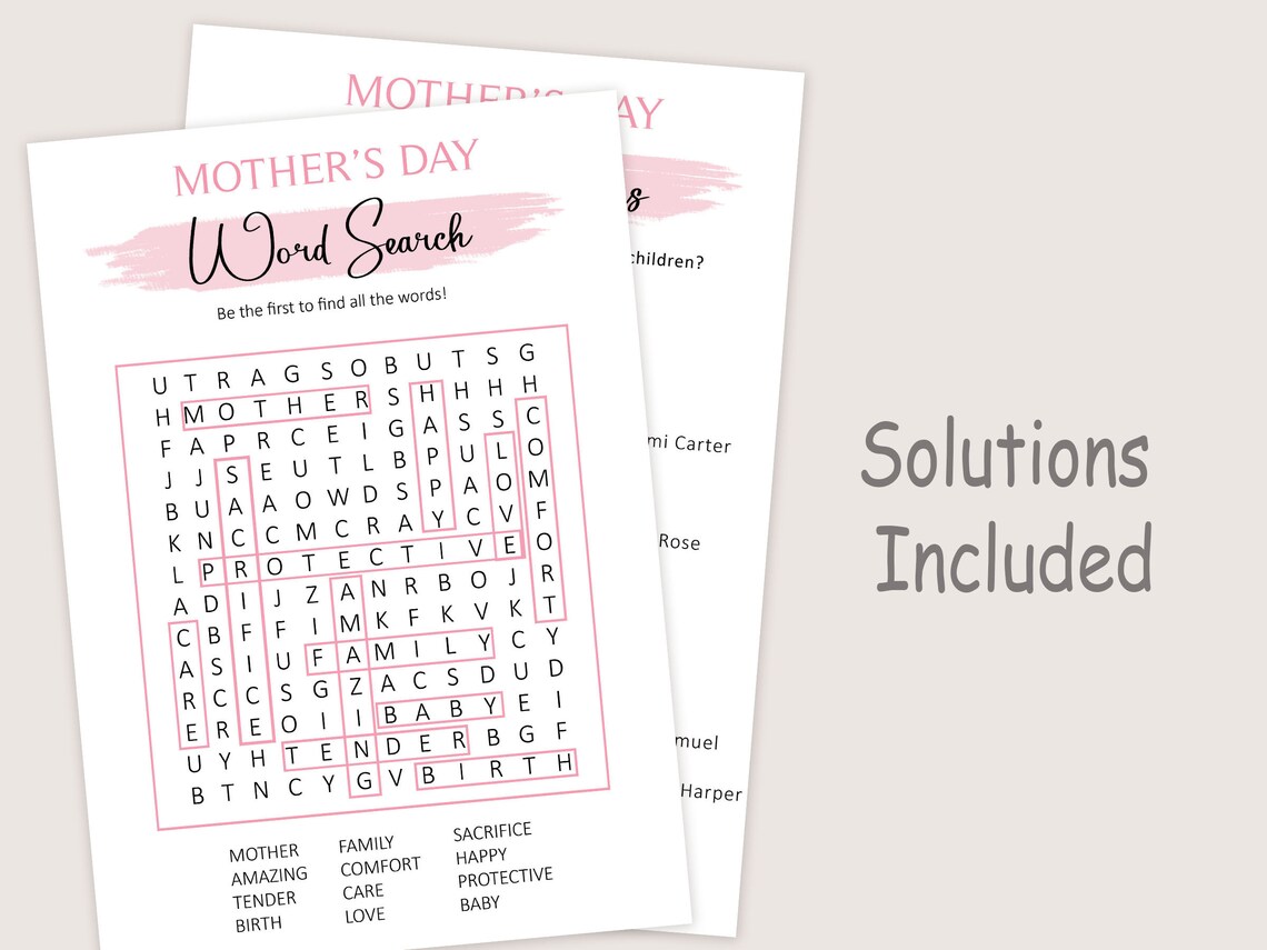 Mothers Day Game Bundle Mothers Day Party Game Mother Day - Etsy