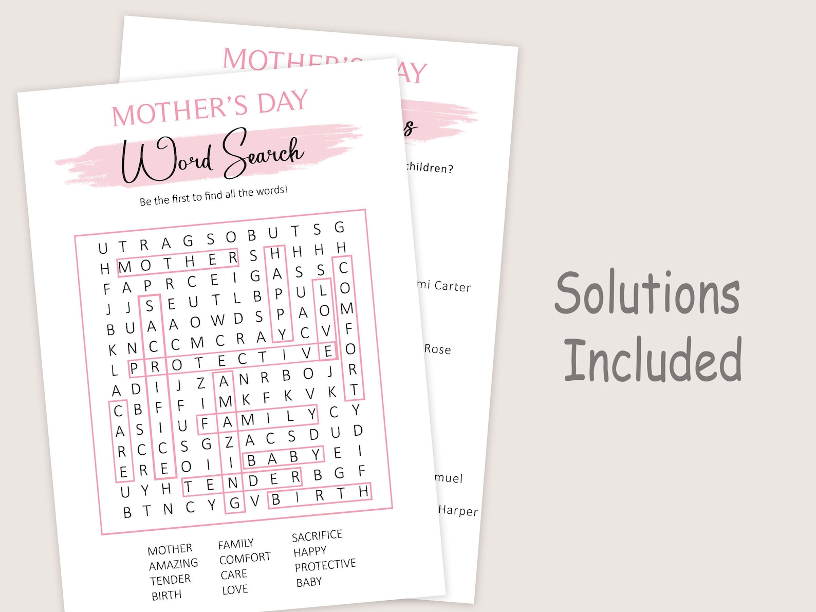 Mothers Day Game Bundle Mothers Day Party Game Mother Day - Etsy