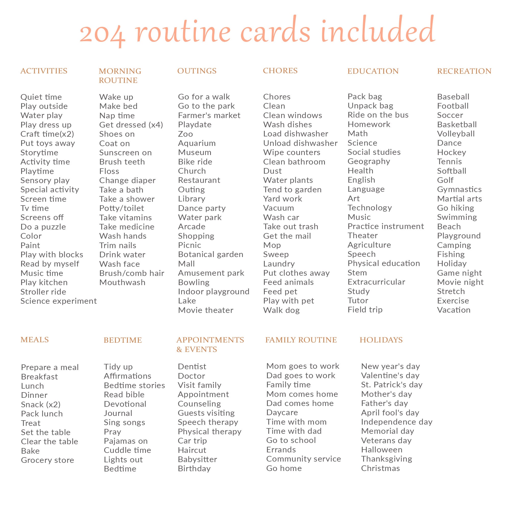 Weekly Routine Chart Kids Weekly Planner Cards Visual Calendar Toddler ...