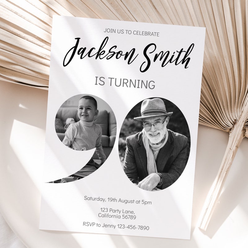 90th Birthday Invitation - Etsy