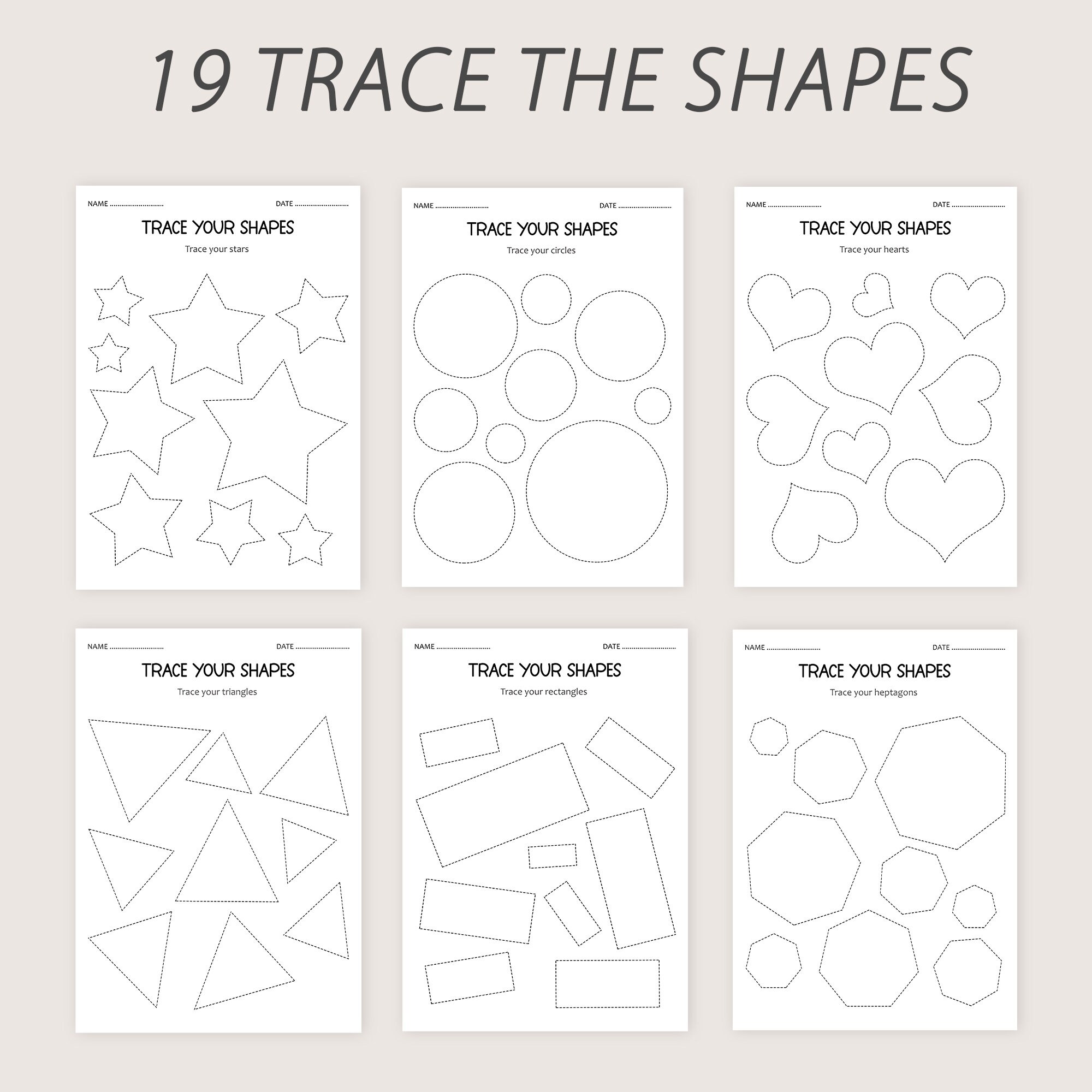 Preschool Shape Tracing Worksheets Basic Shape Tracing Homeschool ...
