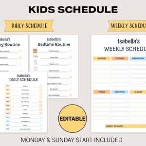 Kids Chore Chart School Routine Daily Checklist Reward Chart Weekly ...