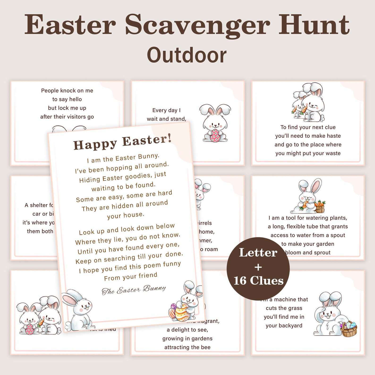 Easter Egg Scavenger Hunt for Kids Easter Treasure Hunt Outdoor Easter ...