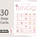 Pink Baby Shower Bingo Game 30 Cards Girl Baby Shower Party Games Baby ...