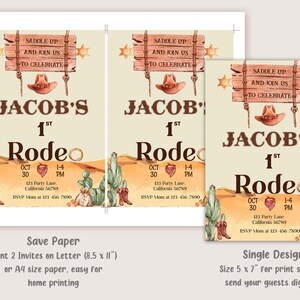 My First Rodeo Birthday Invitation Cowboy Invitation 1st Rodeo Invite ...