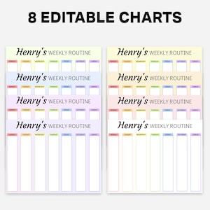 Weekly Routine Chart Kids Weekly Planner Cards Visual Calendar Toddler ...