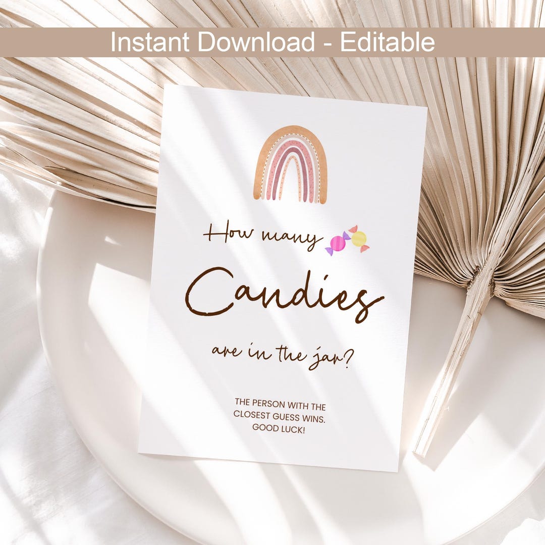 Guess How Many Candies in the Jar Guessing Game Sign Candy Game Guess ...