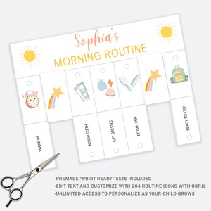 Routine Flip Chart Editable Morning Evening Visual Schedule Kids Daily ...