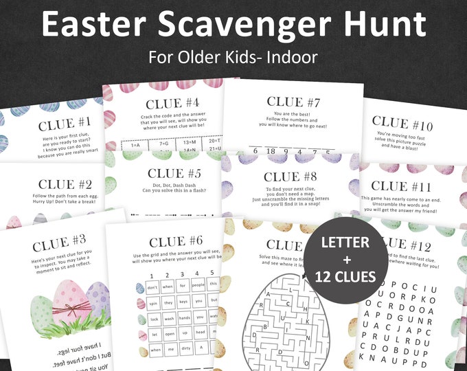 Easter Scavenger Hunt for Kids, Indoor Outdoor Easter Game, Treasure ...