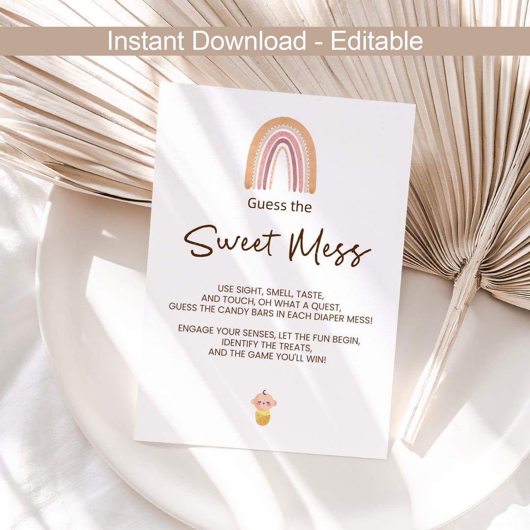 Guess the Sweet Mess Baby Shower Game Dirty Diaper Guessing Gameguess ...
