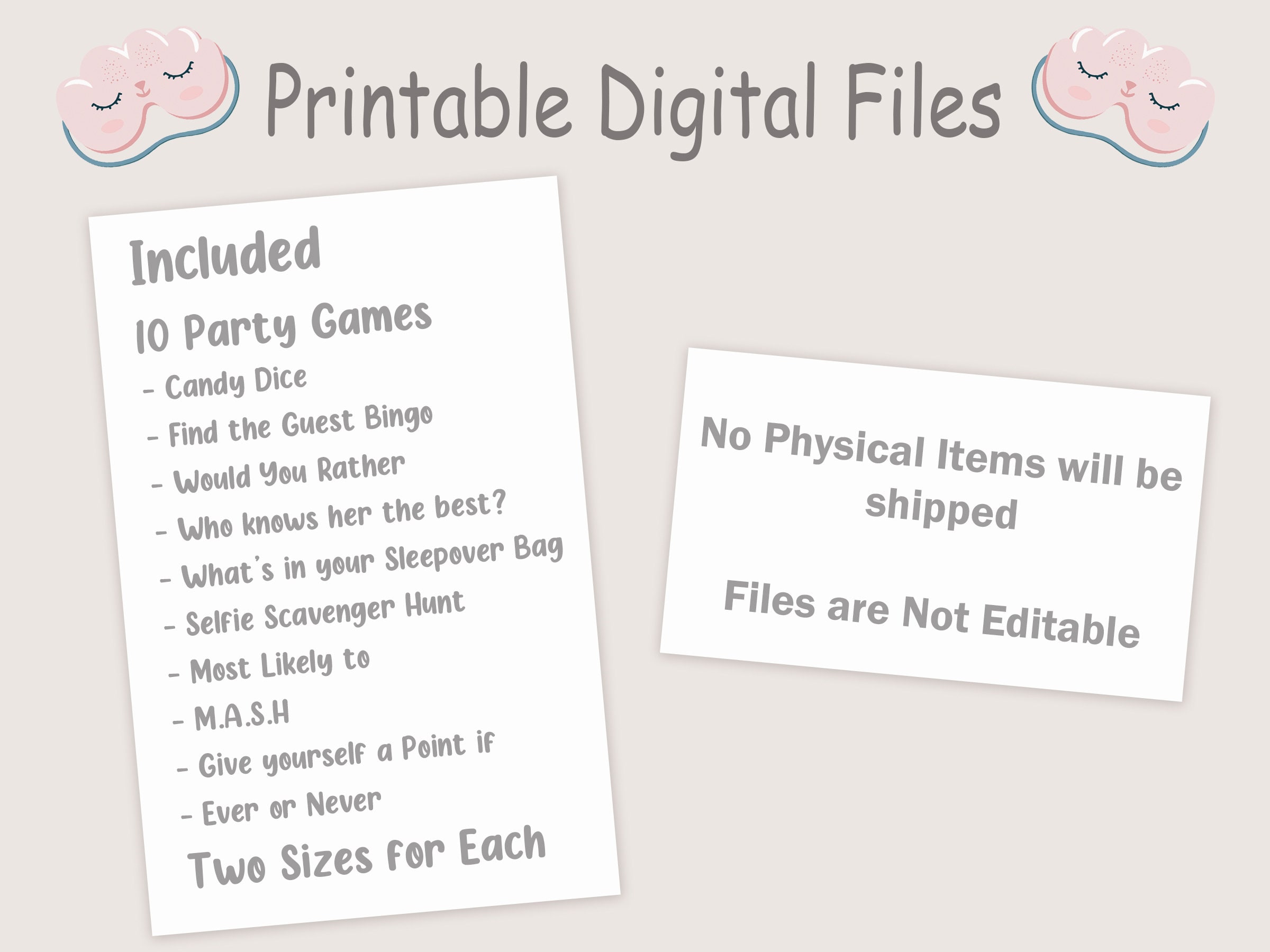 Sleepover Games Slumber Party Games Girl Sleepover Party Games - Etsy