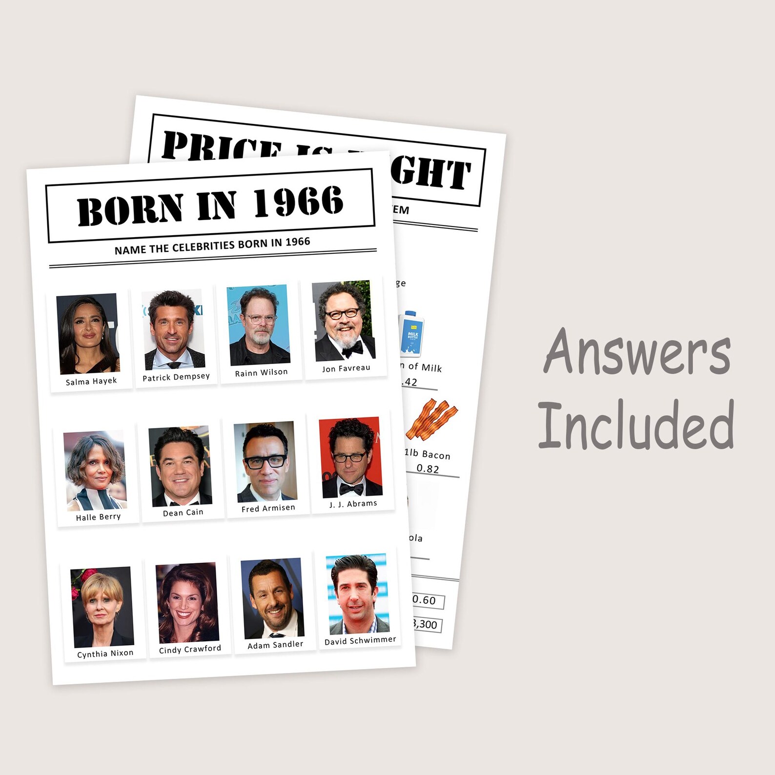 60th Birthday Games Bundle 60th Birthday Party Game 1966 Trivia Born in ...