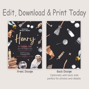 Wizard Birthday Invitation Wizard Invitation Magic Party Magical ...