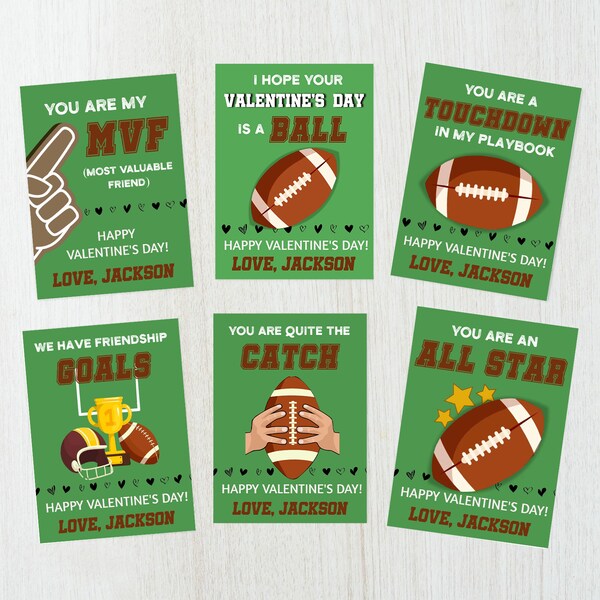 Football Valentine - Etsy
