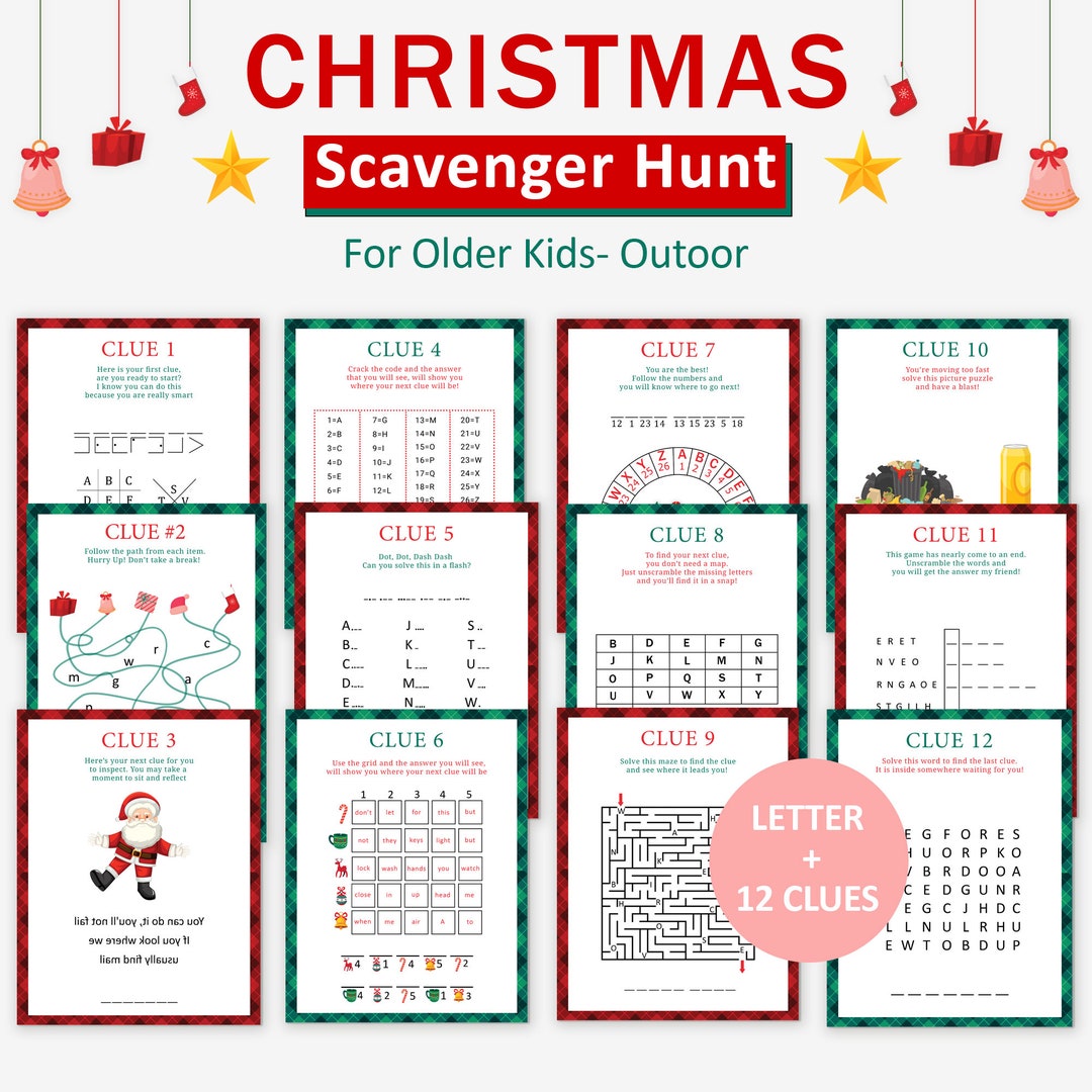 Búsqueda del tesoro navideña para niños mayores Búsqueda del - Etsy España