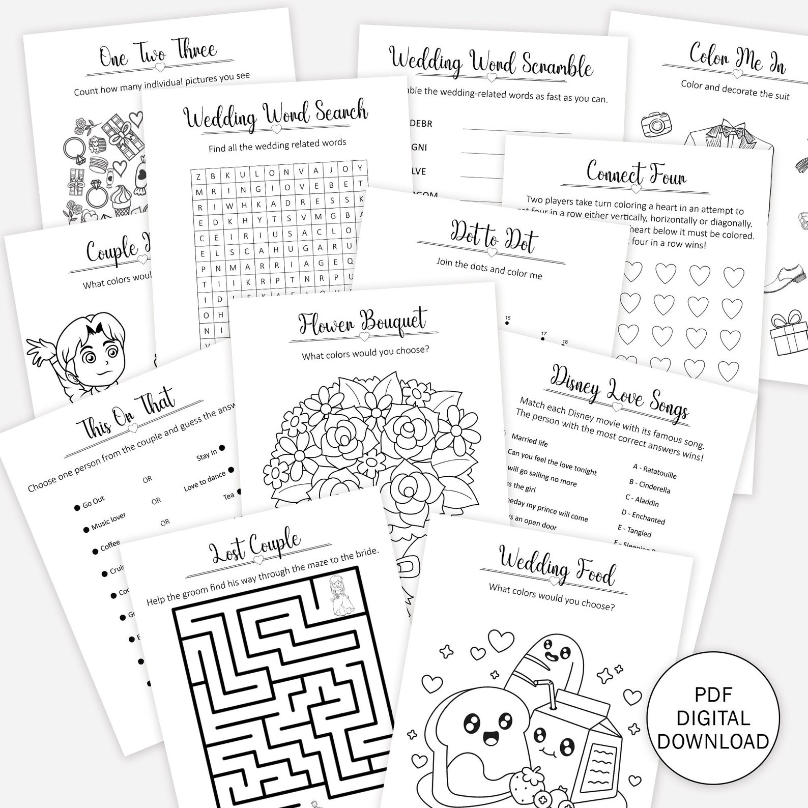 Kids Wedding Activity Book Wedding Table Activity Pack Reception Game ...