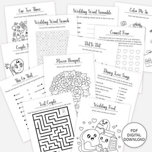 Kids Wedding Activity Book Wedding Table Activity Pack Reception Game ...