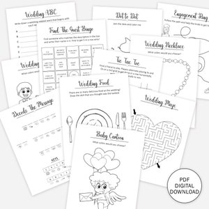 Kids Wedding Activity Book Wedding Table Activity Pack Reception Game ...