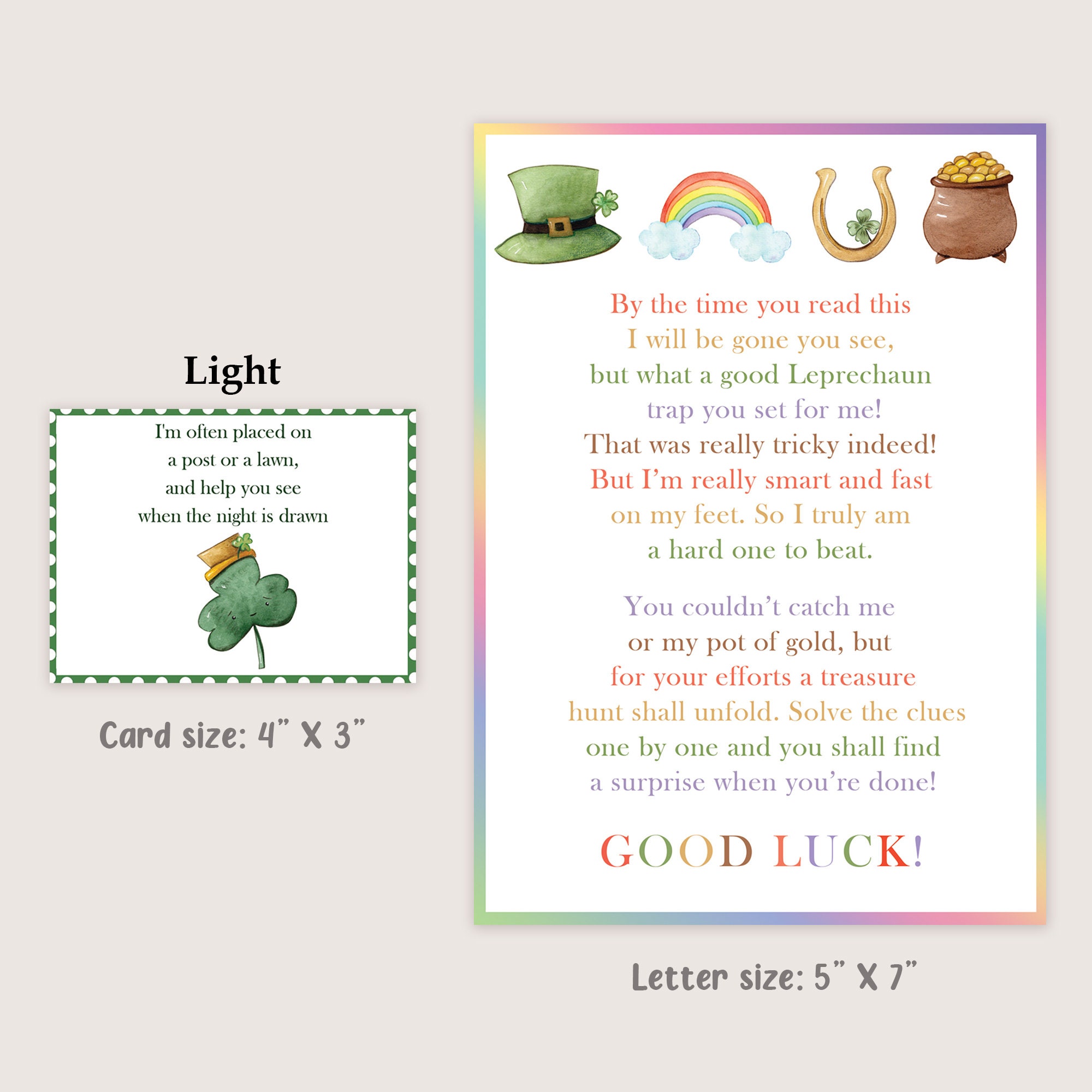 St Patricks Day Scavenger Hunt for Kids Leprechaun Outdoor Treasure ...