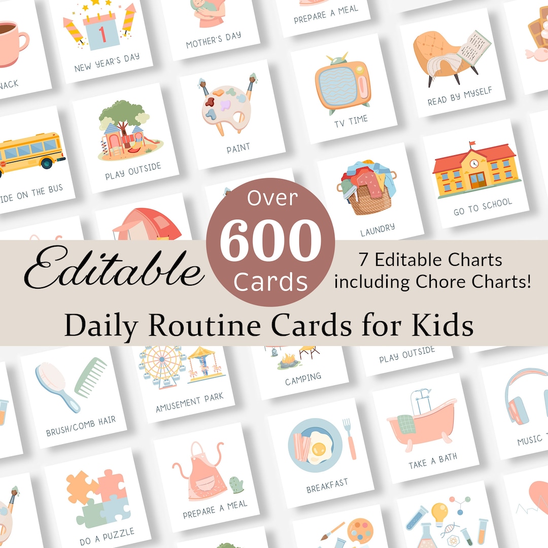 Daily Routine Cards Toddler Routine Chart Visual Schedule for Kids ...