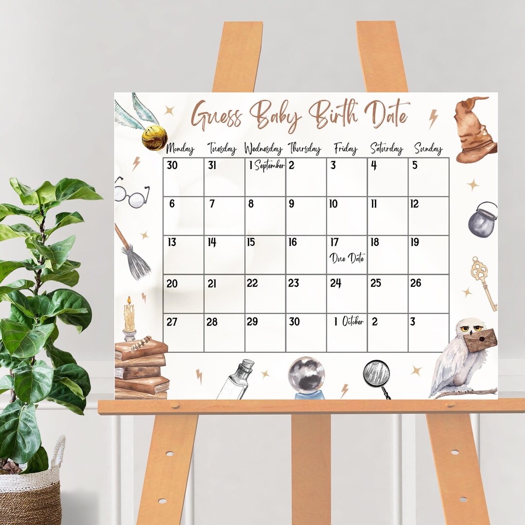 Wizard Calendar Game Wizard and Witches Guess Baby's Birth Date School ...