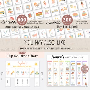 Daily Routine Cards Toddler Editable Routine Chart Daily Rhythm Visual ...