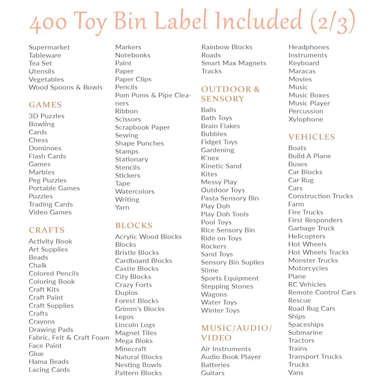 Toy Bin Labels Playroom Label Trofast Toy Storage Box Organization Kids ...