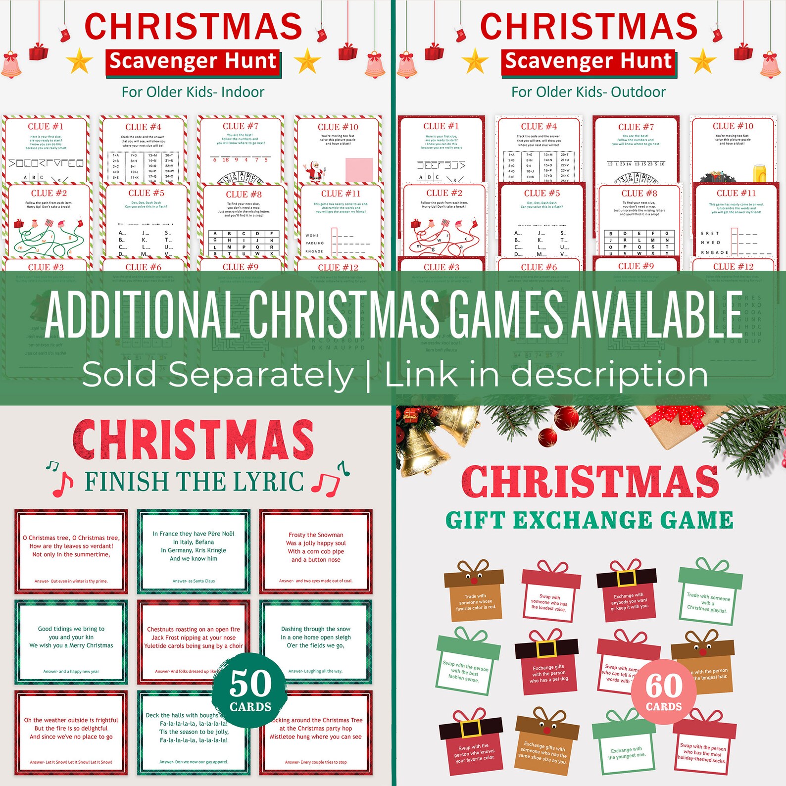 Christmas Scavenger Hunt for Kids Holiday Indoor Hunt Clues Treasure ...