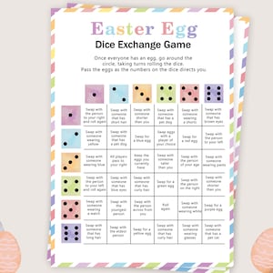 Easter Egg Dice Exchange Game Easter Egg Dice Activity for Kids Easter ...