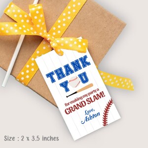 Rookie of the Year Thank You Tags Baseball Party Favors First Birthday ...
