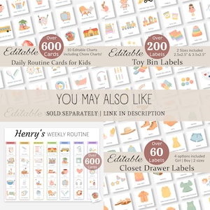 Routine Flip Chart Editable Morning Evening Visual Schedule Kids Daily ...