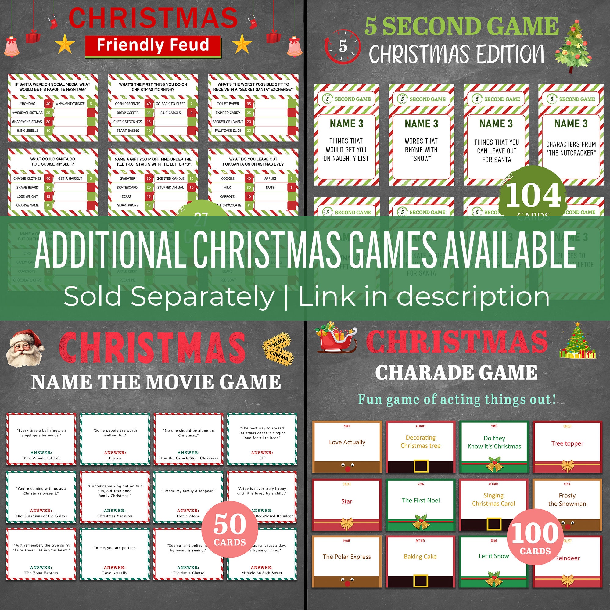 Christmas Carol Finish the Lyric Game Christmas Games Xmas Holiday ...