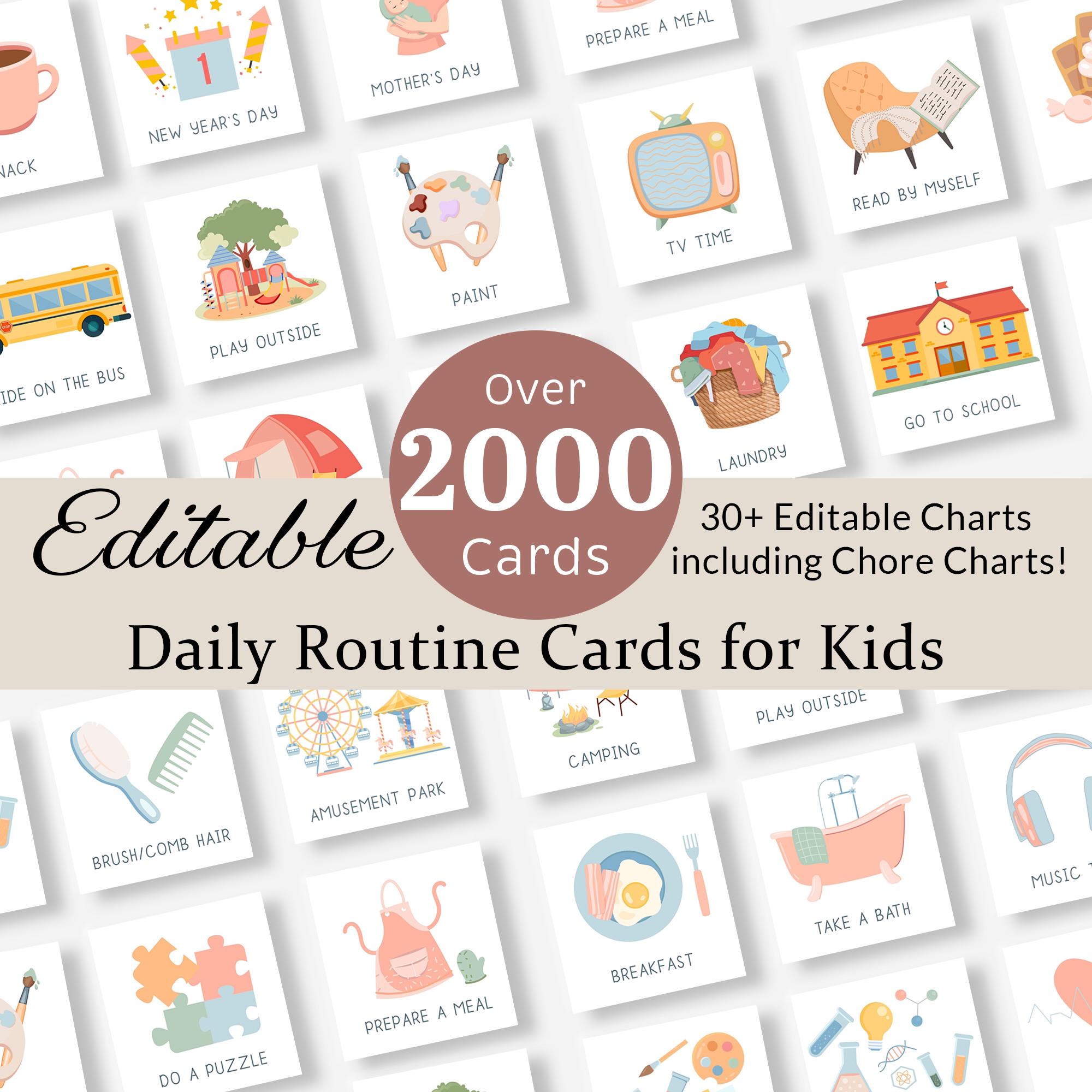 Daily Routine Cards Visual Schedule Toddler Routine Chart for Kids ...